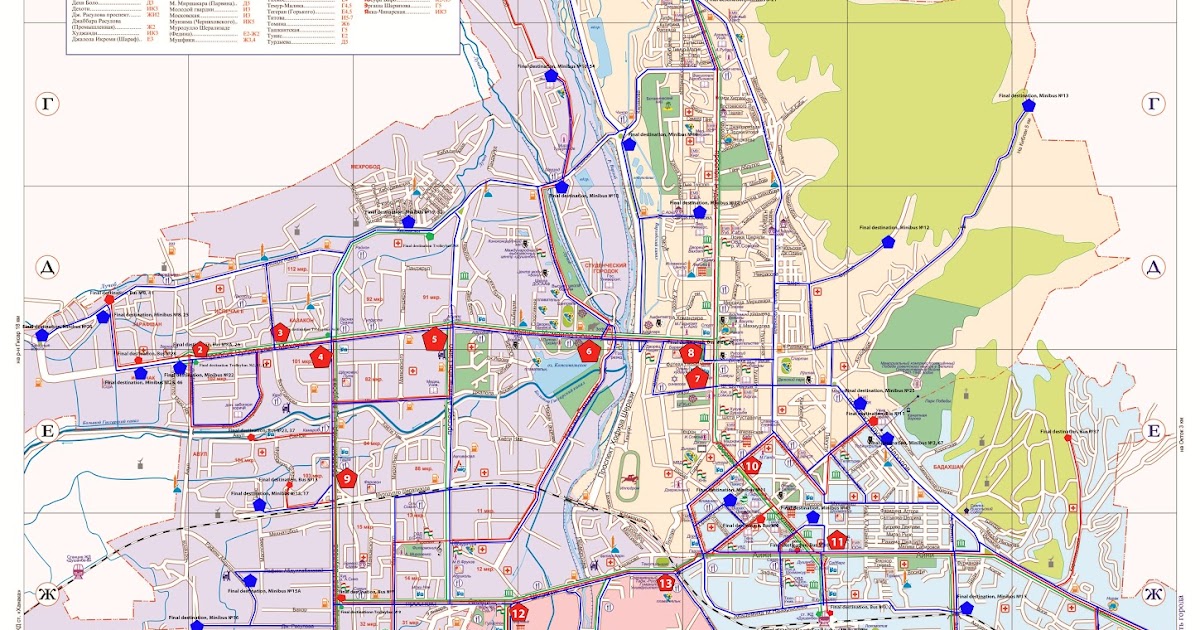 Блог Азиза Холматова: Подробная карта Душанбе - Detail Map of Dushanbe