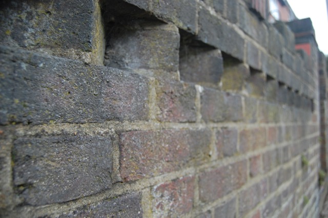 Brick front garden wall and steps makeover - progress