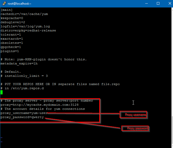 Configure Yum for Proxy Server Configure Yum for Proxy Server