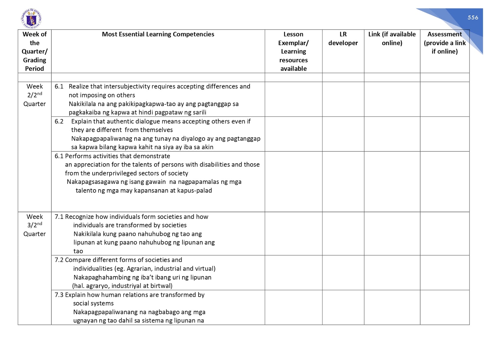 DepEd Memos, Orders & Results: Most Essential Learning Competencies for ...