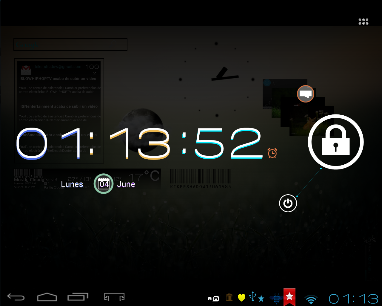 rainmeter screenshots info games and gadgets: LOCKSCREEN