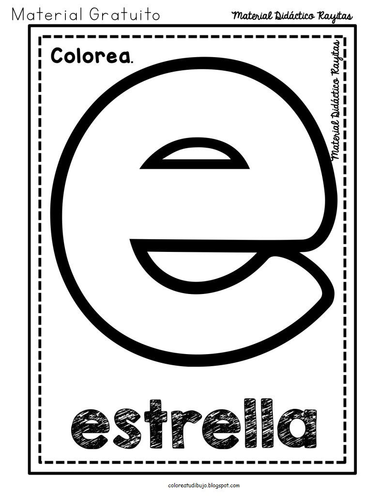 VOCAL E PARA COLOREAR y pintar⭐ - COLOREA TUS DIBUJOS