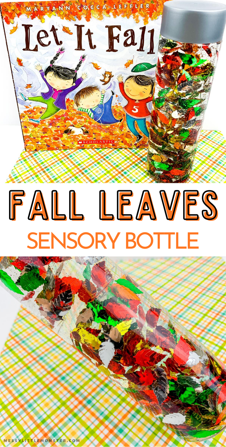 Fall Leaves Sensory Bottle & Book Activity - Messy Little Monster