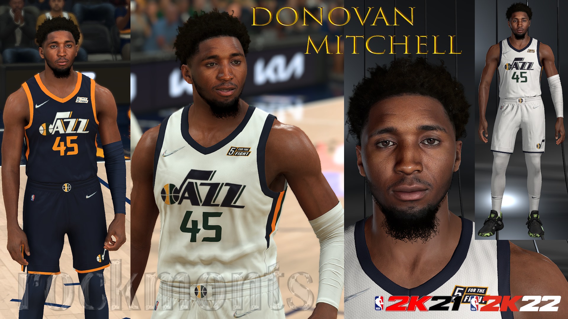 NBA 2K22 Donovan Mitchell Cyberface, New Hair Update & Body Model by ...