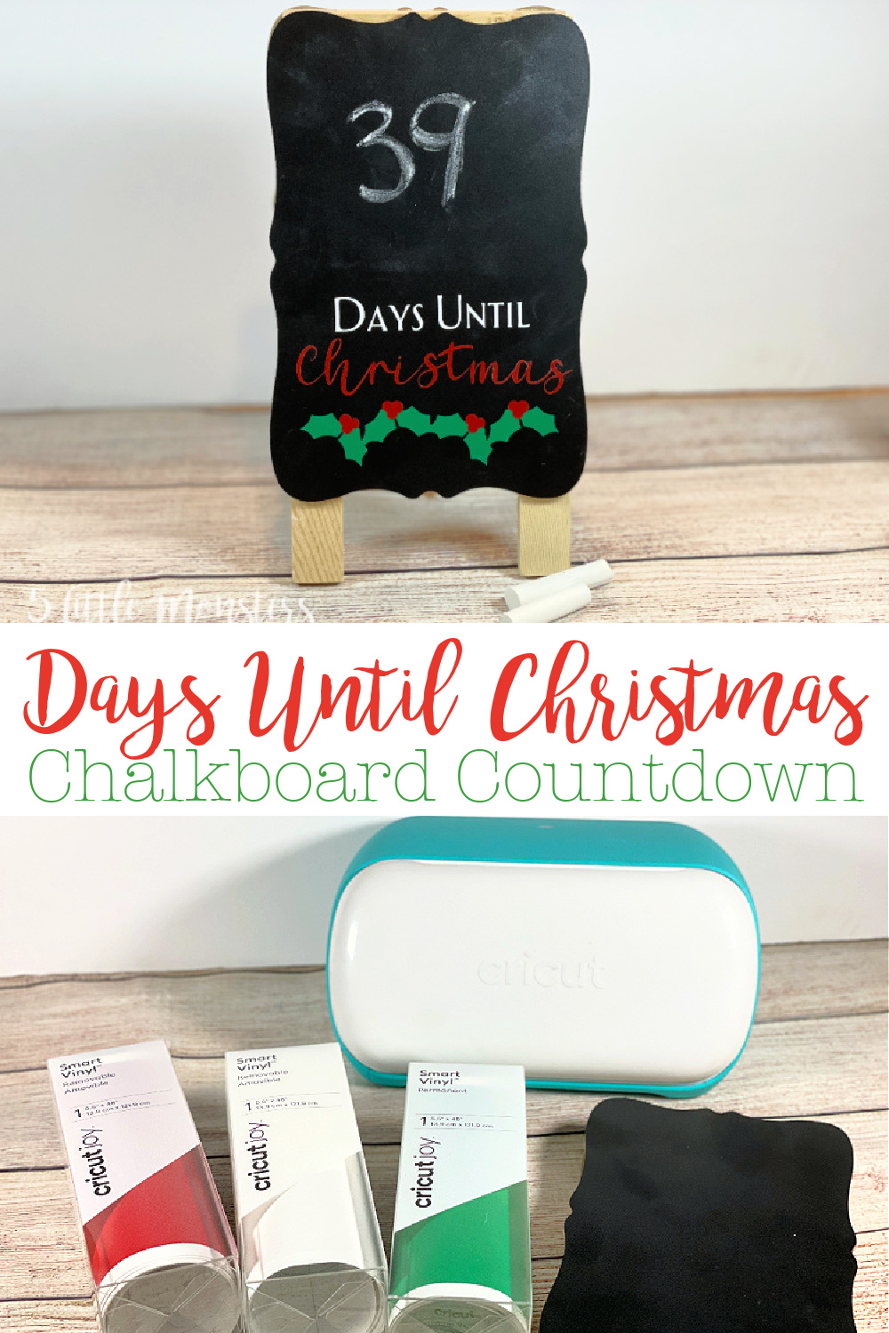 5 Little Monsters: Days Until Christmas Chalkboard