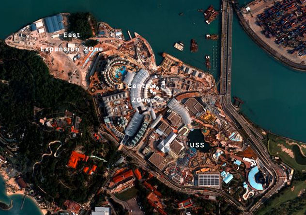 Universal Studios Singapore: Universal Studios Singapore Aeriel Map