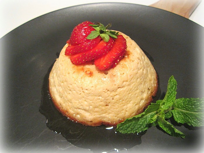 Baked Ricotta Puddings w/ Strawberries & Balsamic Syrup