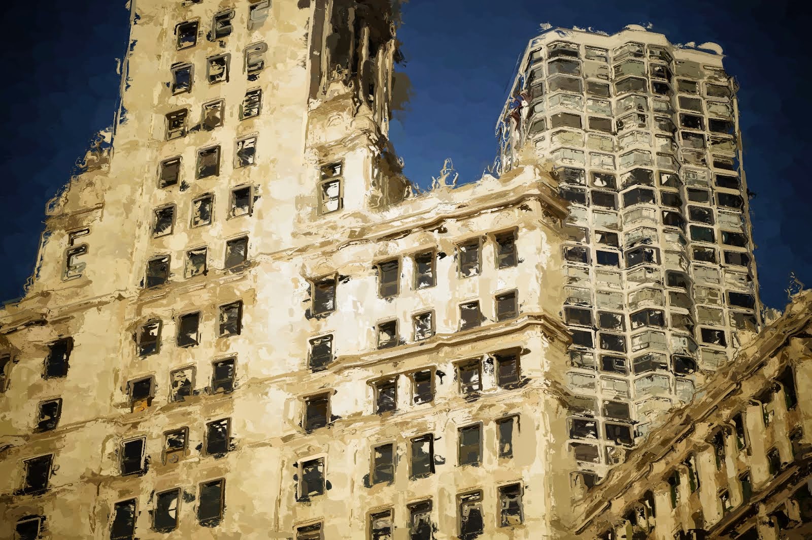 6 paintings of a building