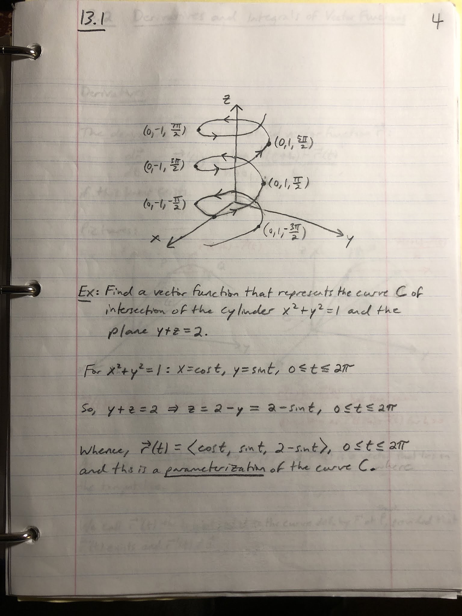Professor Frank S Math Blog 13 1 Notes Vector Functions And Space Curves