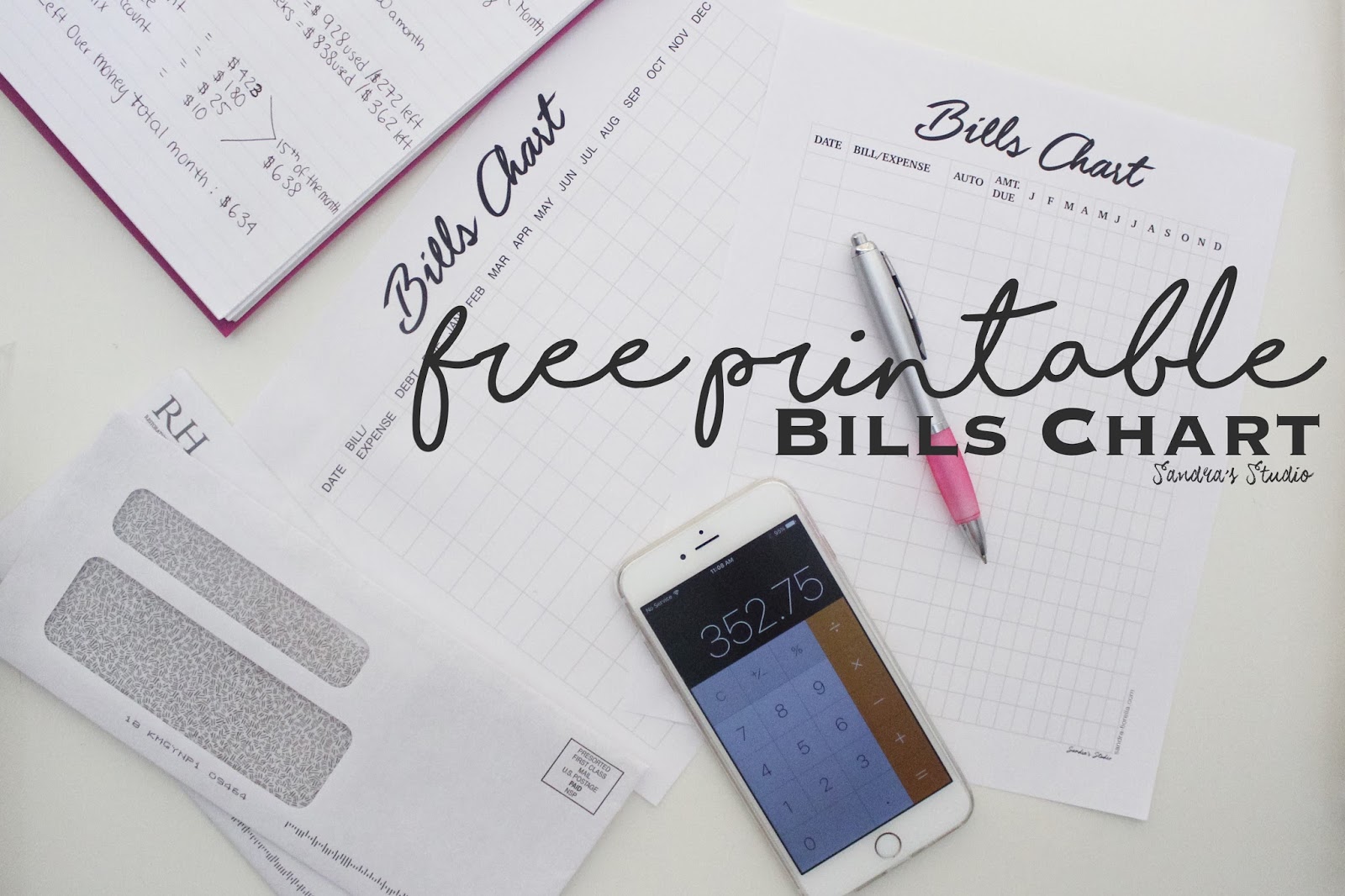 Free Printable Bills Chart | Sandra Fiorella
