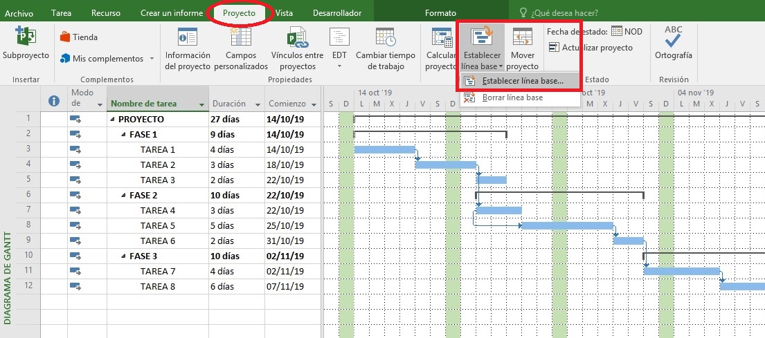 MUNDO PROJECT: CONSULTA: NO APARECE LA LÍNEA BASE EN EL GANTT DE ...