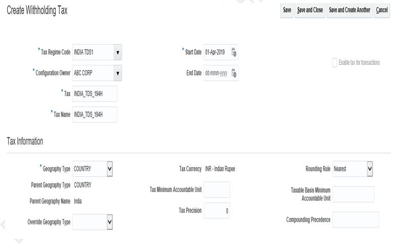 Oracle Application's Blog: Withholding Tax setup in Oracle Fusion