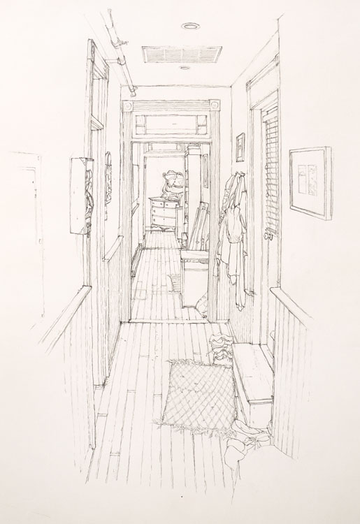The Art of Daniel Robbins: The Hallway, Drawing