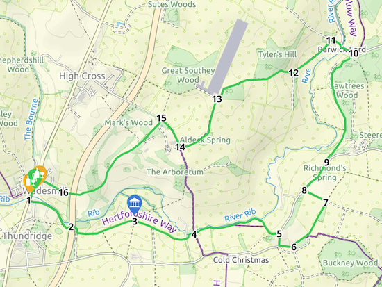 Hertfordshire Walker: Walk 91: The Wadesmill East Loop