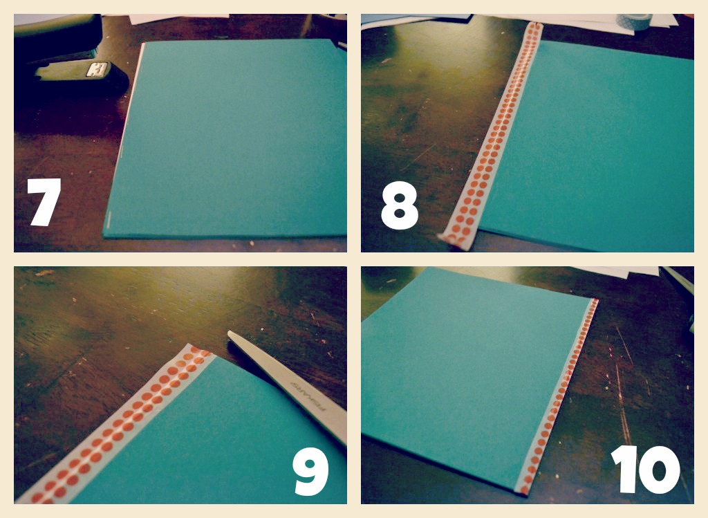 7. Staple along the left side.