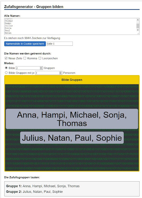 ICT-Ideen (Medien im Unterricht): Gruppen bilden per Zufallsgenerator