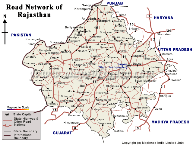 Top Tourist Place India : Map Of Rajasthan