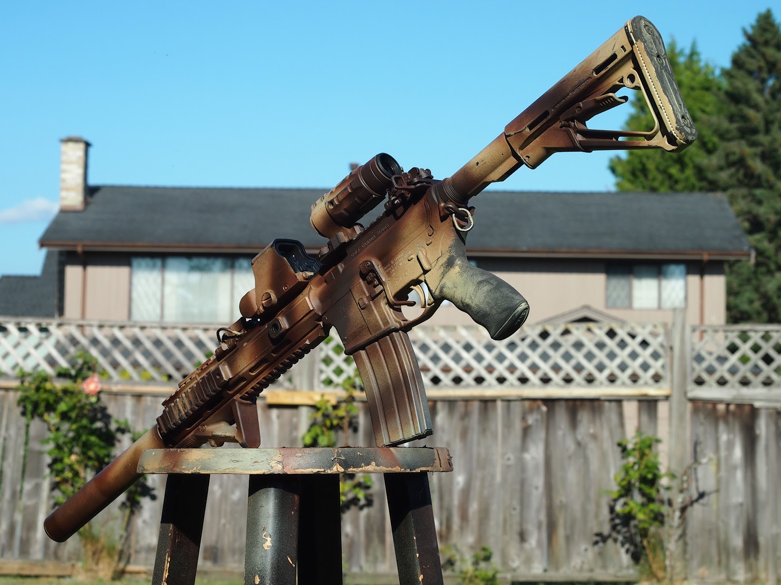 Mister Donut's Firearms Blog: Painted my Colt Canada C8IUR CANSOFCOM clone