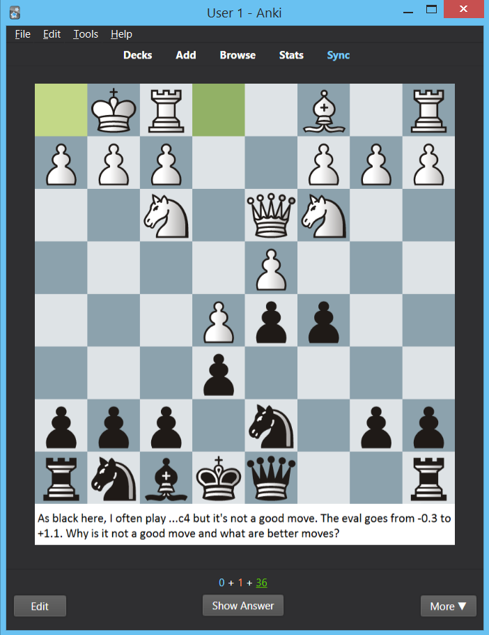 Pawn to Queen Four (WonDeeFore): Chess Flashcards