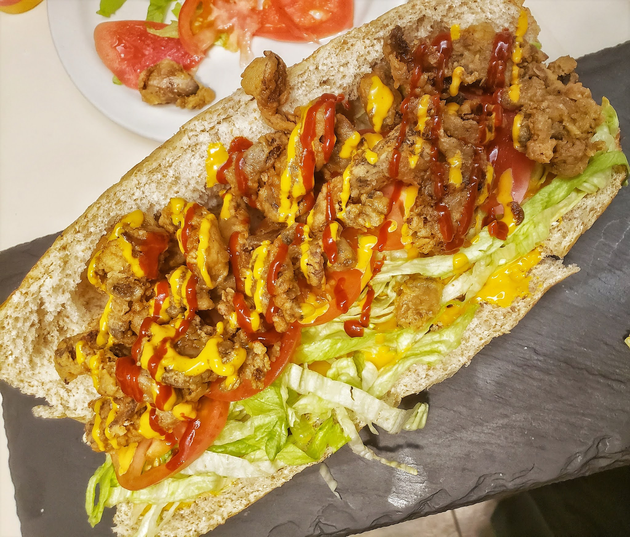 Fried Oyster Mushroom Po'boy | Nik Snacks - Nik Snacks