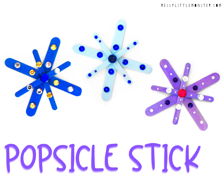 Popsicle Stick Snowflakes Craft - Messy Little Monster