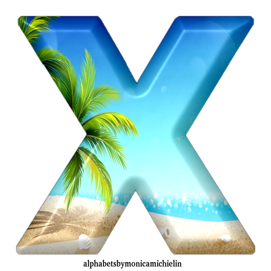 Monica Michielin Alphabets: BEACH SAND BLUE WATER PALM TREE CARTOON ...