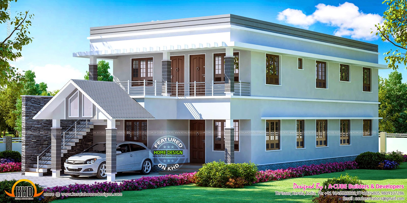 Duplex villa, each floor in 1877 sq-feet - Kerala Home Design and Floor ...