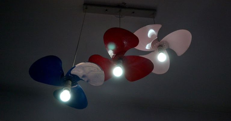 The Design Enthusiast: Green design: Preethi's Fan blade Lamp ~ DIY