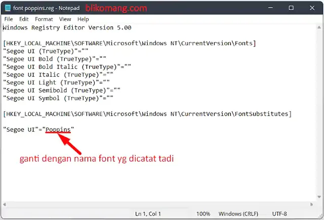 Cara Mengganti/Mengubah Font Windows 11 Tanpa Aplikasi - Bli Komang