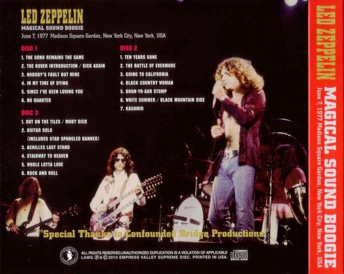 Led Zeppelin Bootlegs: Led Zeppelin - Magical Sound Boogie (1977-06-07 ...