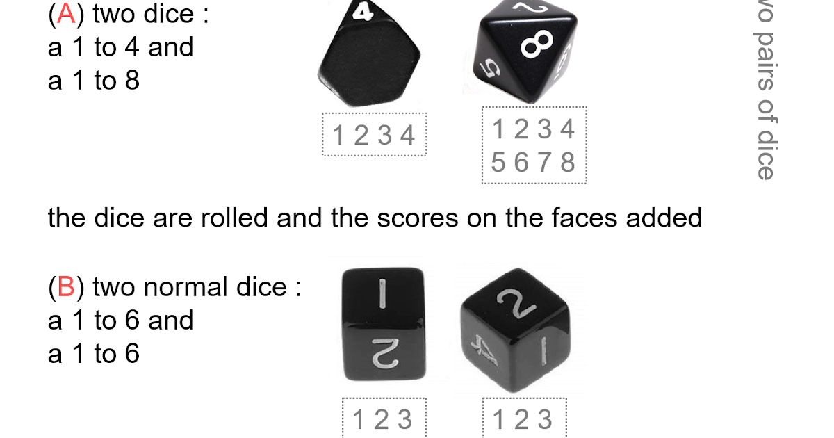 MEDIAN Don Steward mathematics teaching: two pairs of dice
