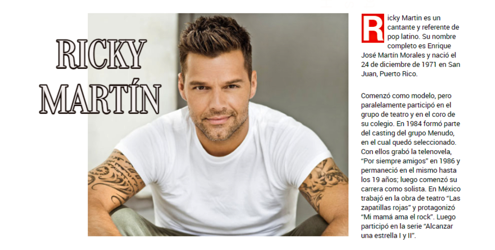 GRANDES CROONER: Imagen de Biografía de Ricky Martín