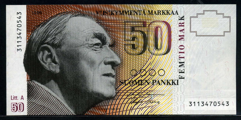 Finland 50 Finnish Markkaa banknote 1986 Alvar Aalto|World Banknotes ...