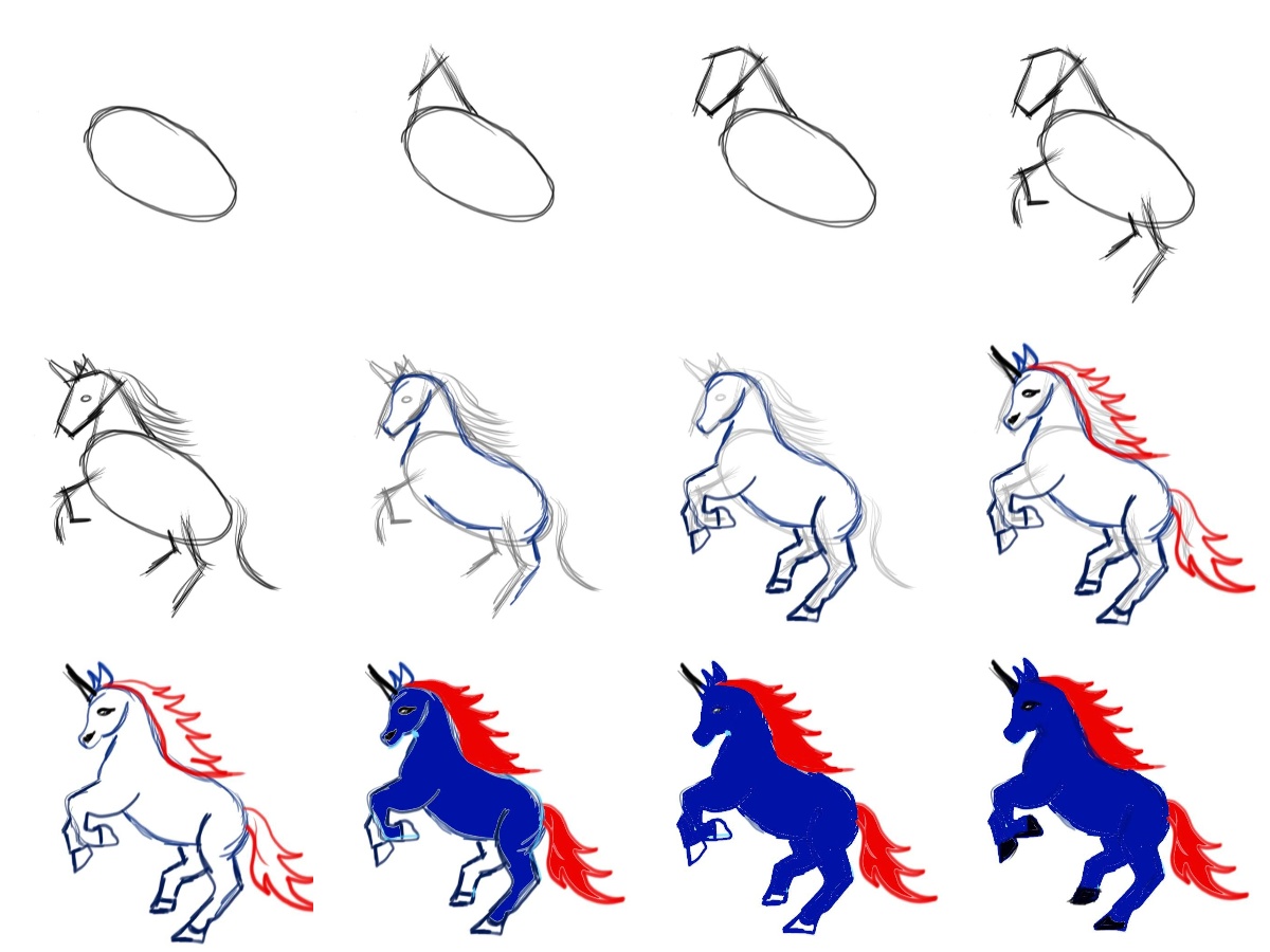 How to draw a simple unicorn for kids easy step by step