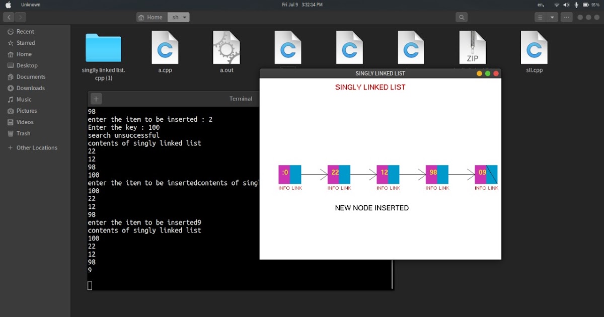 Opengl Projects Singly Linked List Opengl Computer Graphics Program
