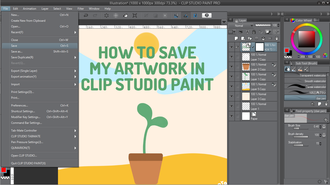 Tutorial untuk Pemula: Cara Menyimpan Gambar di Clip Studio Paint