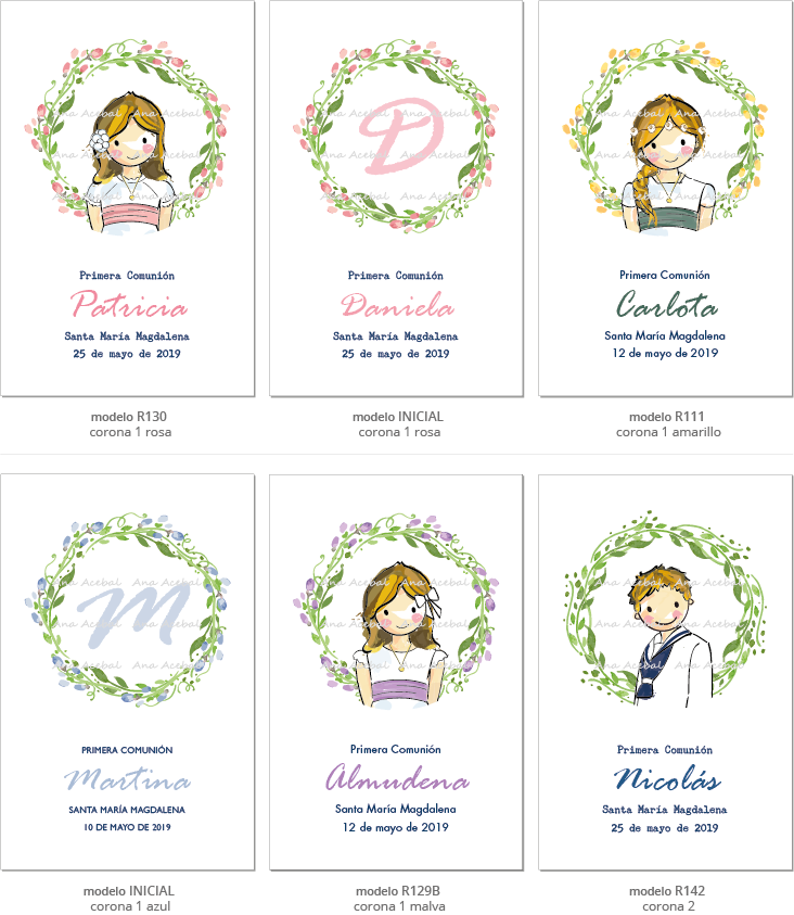 Recordatorios - pihippie - recordatorios de comunión y bautizo ...