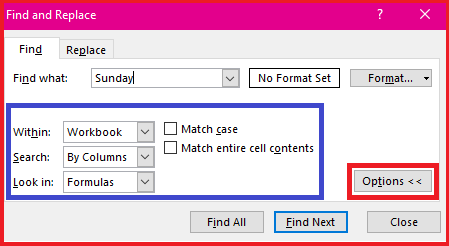 Find & Replace - Search By Color Format and Wildcard Search | Excel ...