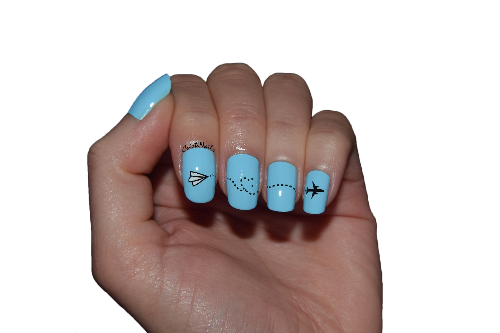 CristiNails: Paper Airplane Nails Colaboración BORN PRETTY 29