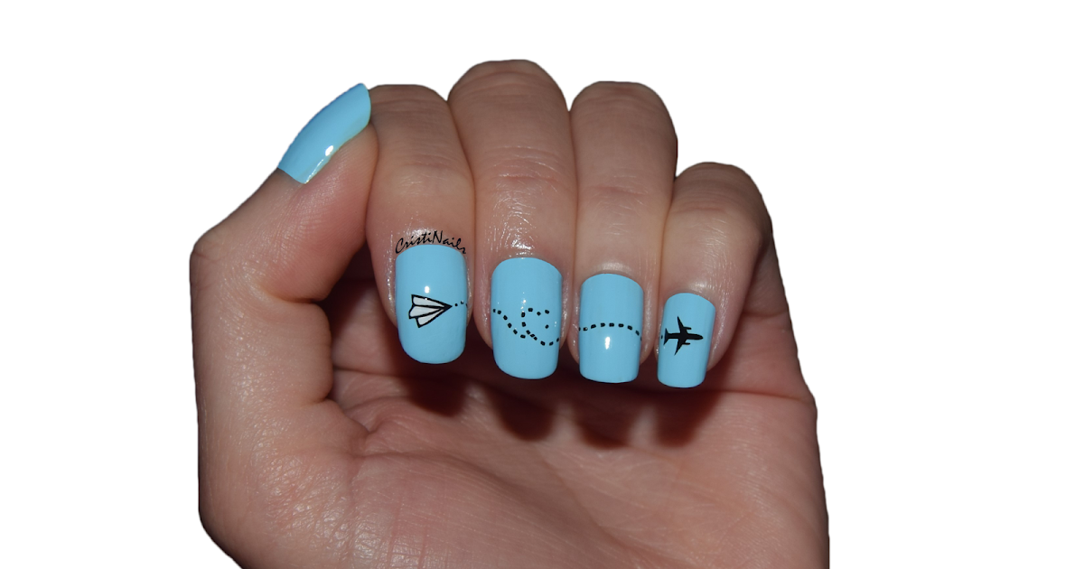CristiNails: Paper Airplane Nails Colaboración BORN PRETTY 29