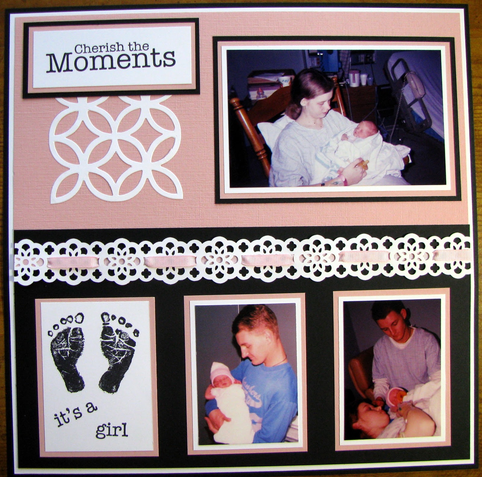 Stacy's Stampin' Spot: Double Page Baby Girl Scrapbook Layout