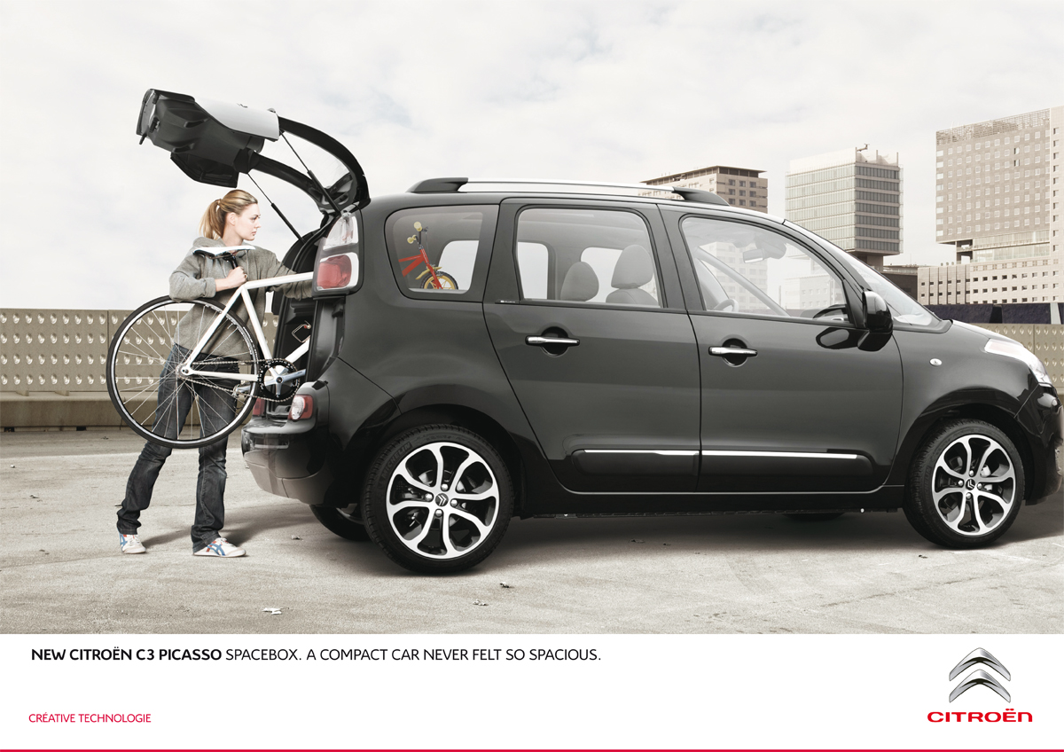 Creative Advertising: Citroen C3 Picasso and Bike