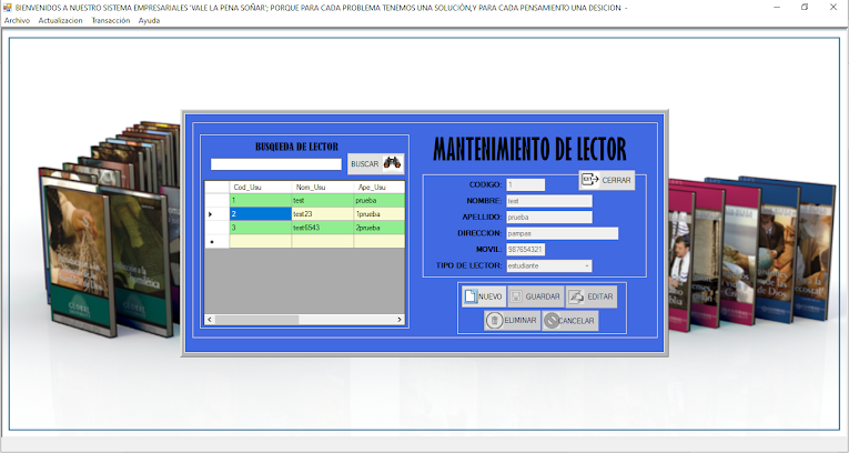 Sistema de Biblioteca desarrollado en Visual Basic y Sql Server