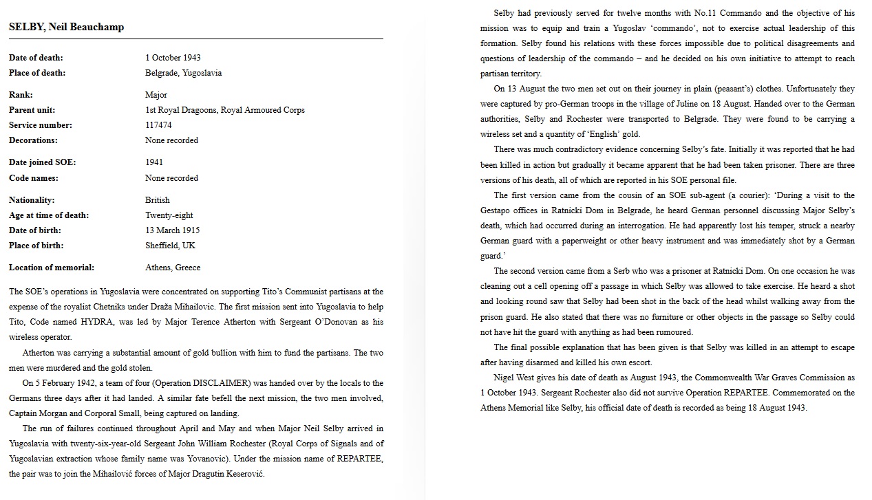 OSS / SOE Yugoslavia 1944