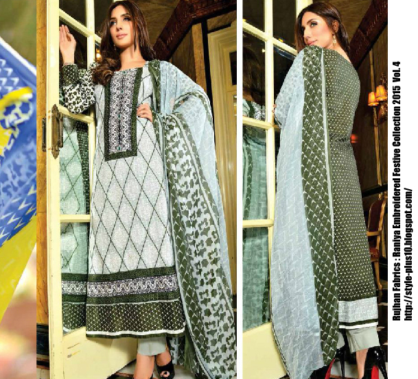 Rujhan Fabrics : Raniya Embroidered Festive Collection 2015 Vol.4