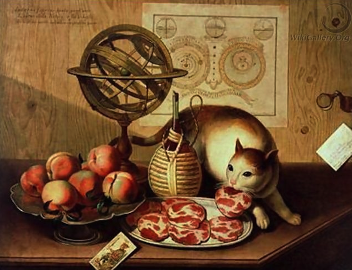 Mister Tristan: Cats in Art: Still Life With Cat (Lazzari)