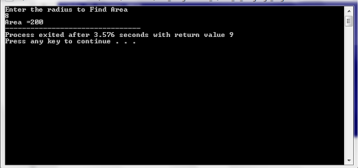 Area of Circle Program in C++ and C