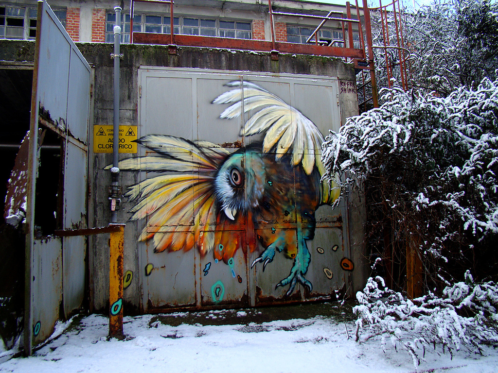Refreshink Graffiti Bird in Italy