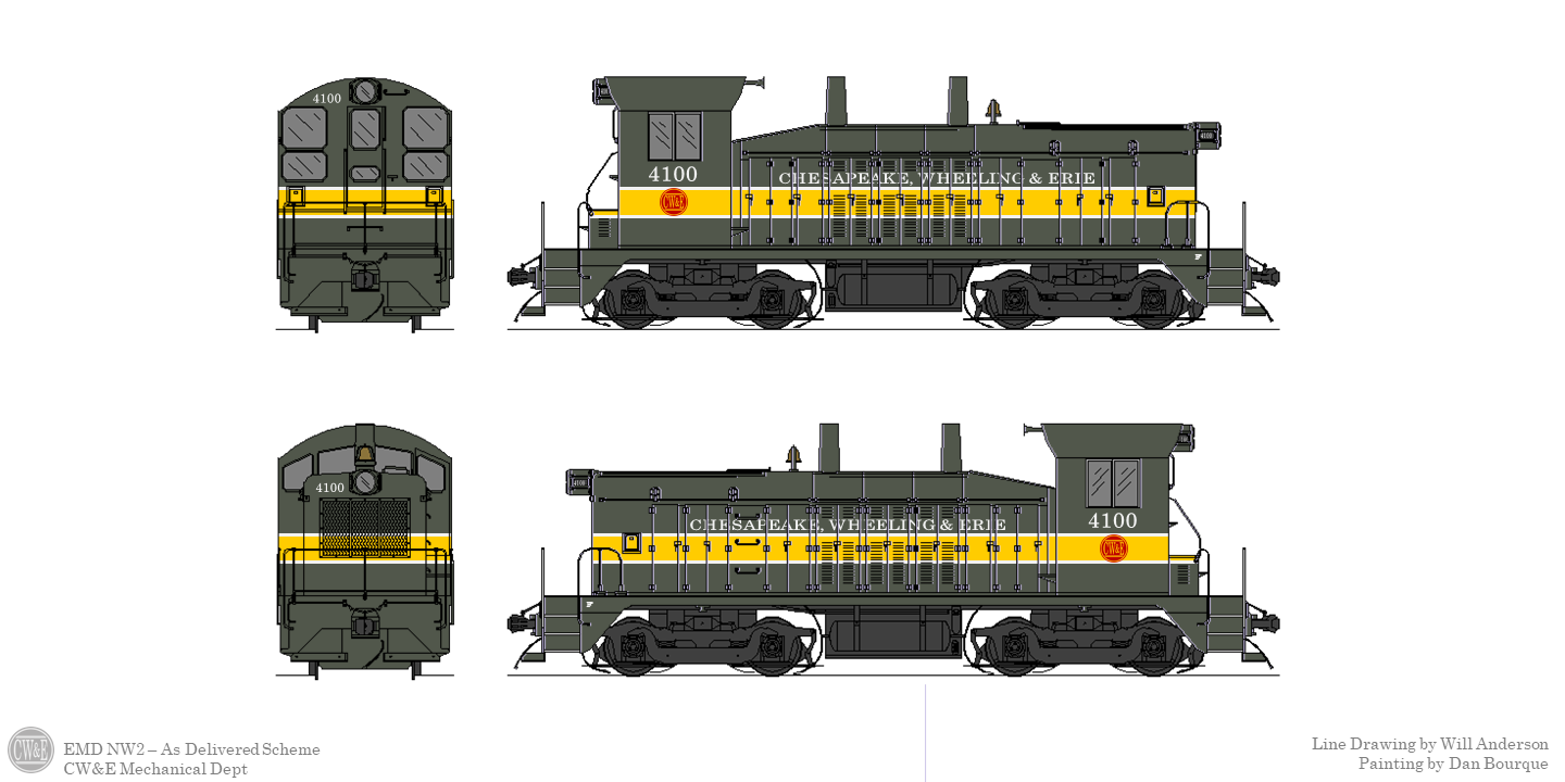Chesapeake, Wheeling and Erie Railroad: Diesel Paint Schemes- Part 1