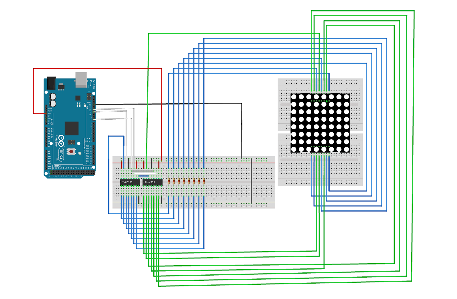 Arduino - Vladcontrol: Matriz de LEDs 8x8 com 74HC595